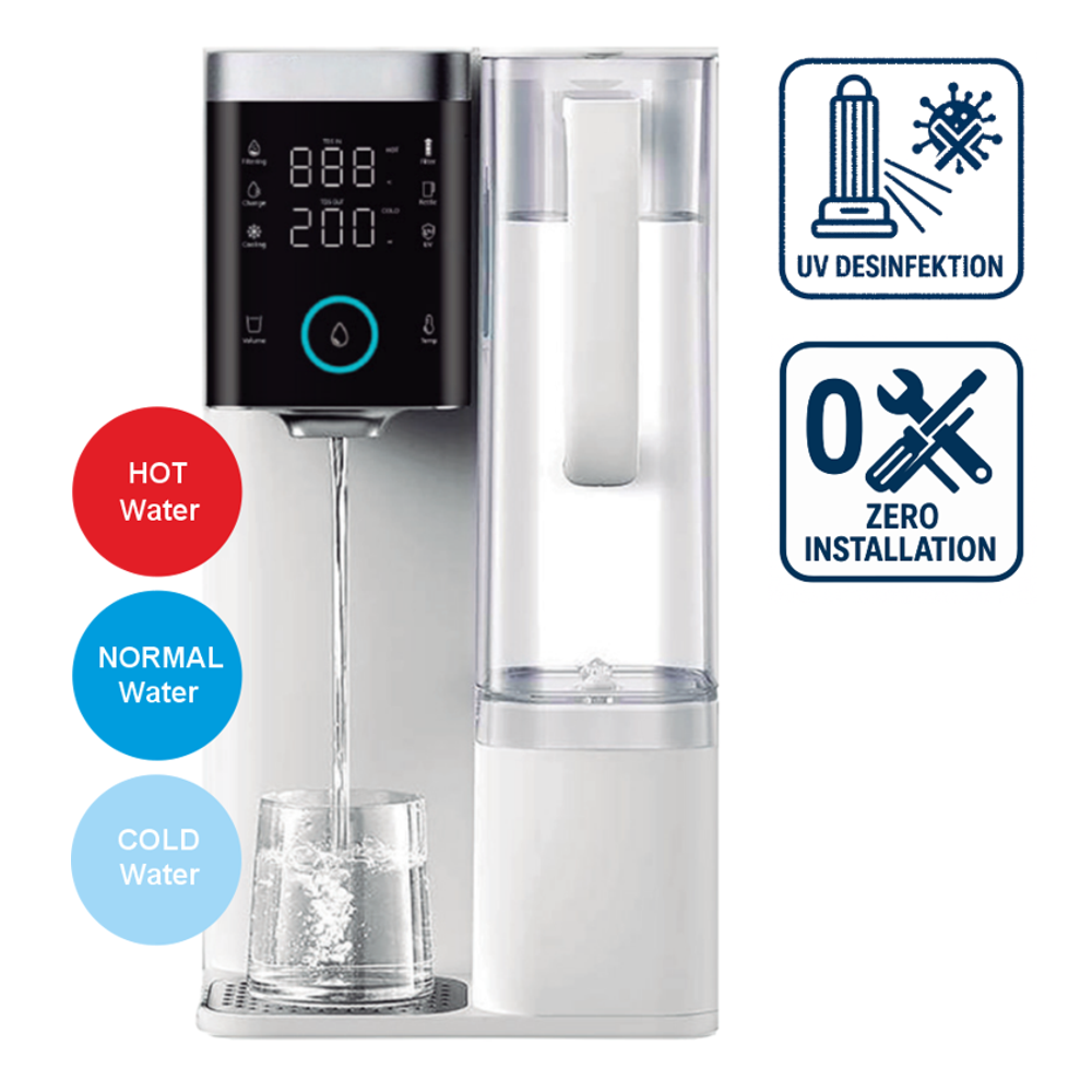 RETEC Touch HOT COLD Auftisch-Osmoseanlage mit Wechseltank
